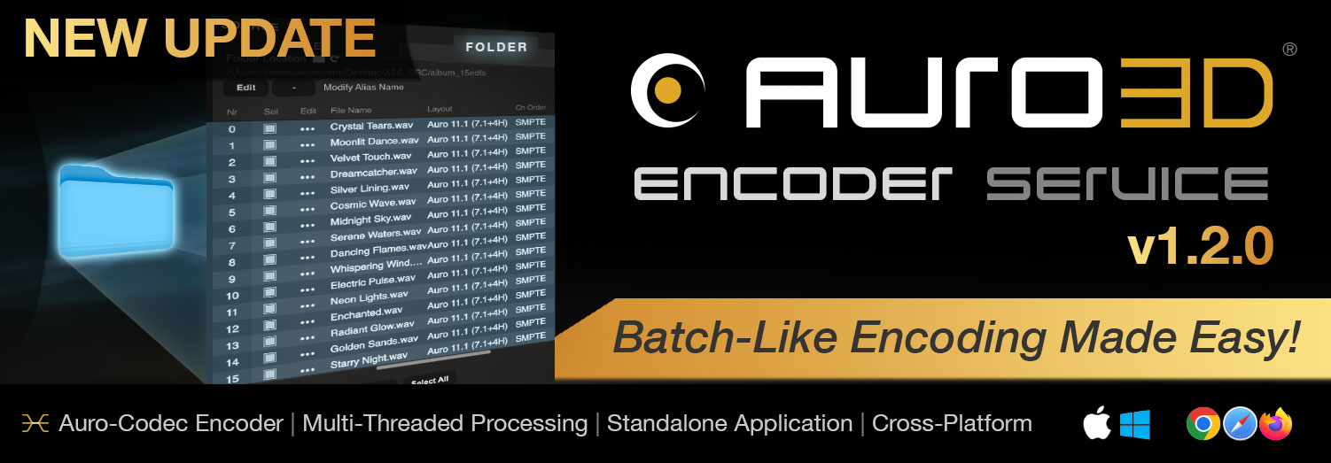 AURO-3D® Encoder Service v1.2.0 Released – AURO-3D
